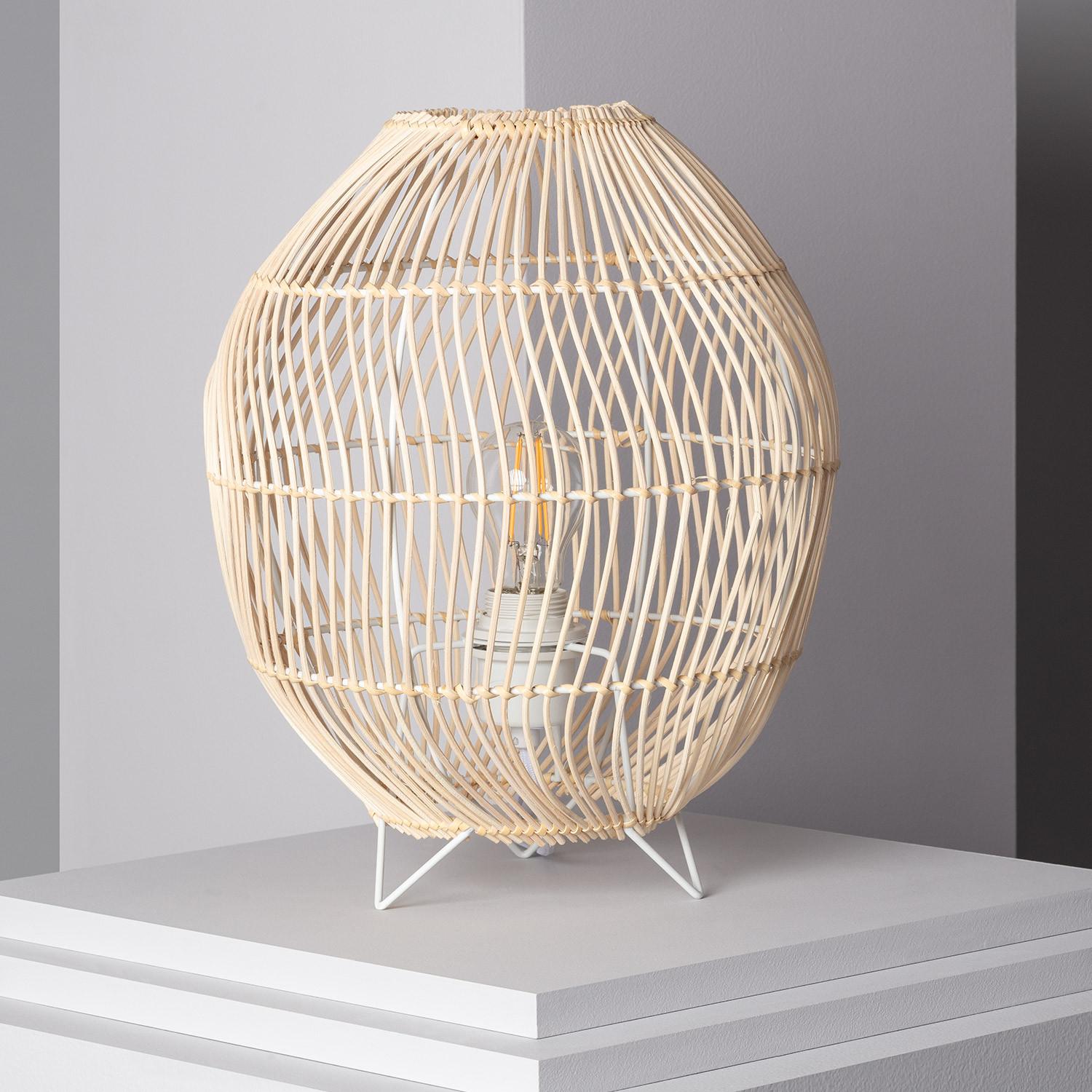 Lampe à Poser Rotin Sagra Naturel | Leroy Merlin