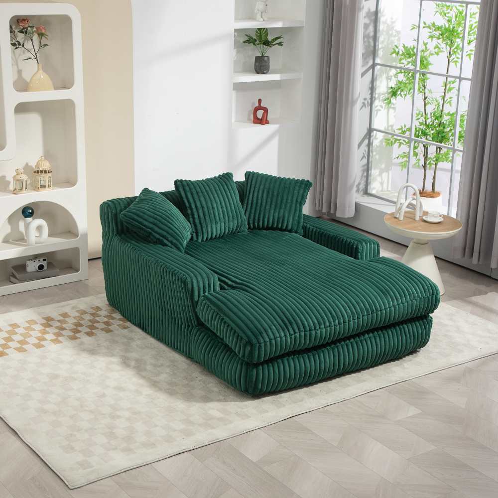 Sofá cama moderno de pana – Cloud Couch verde esmeralda con 3 cojines ...