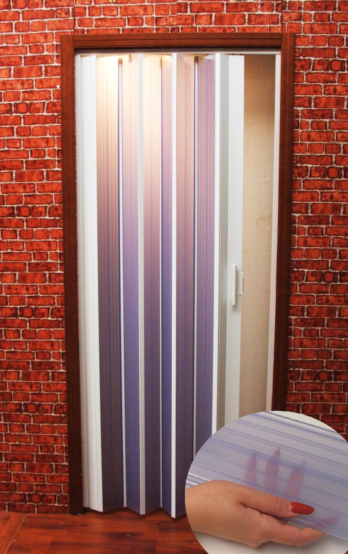 PUERTA PLEGABLE Mod. LUX en PVC opalino translúcido (146x220H -Blanco ...