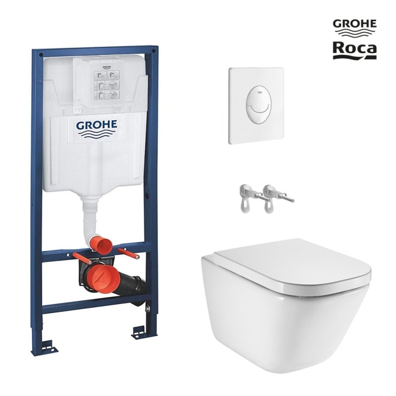 BÂTI SUPPORT GROHE Réservoir à encastrer et bouton poussoir SKATE AIR ...