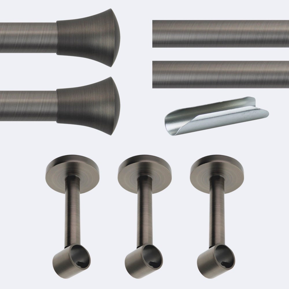 Kit de tringle à rideaux Carbone 300cm Diam.20mm Embout Pommeau ...