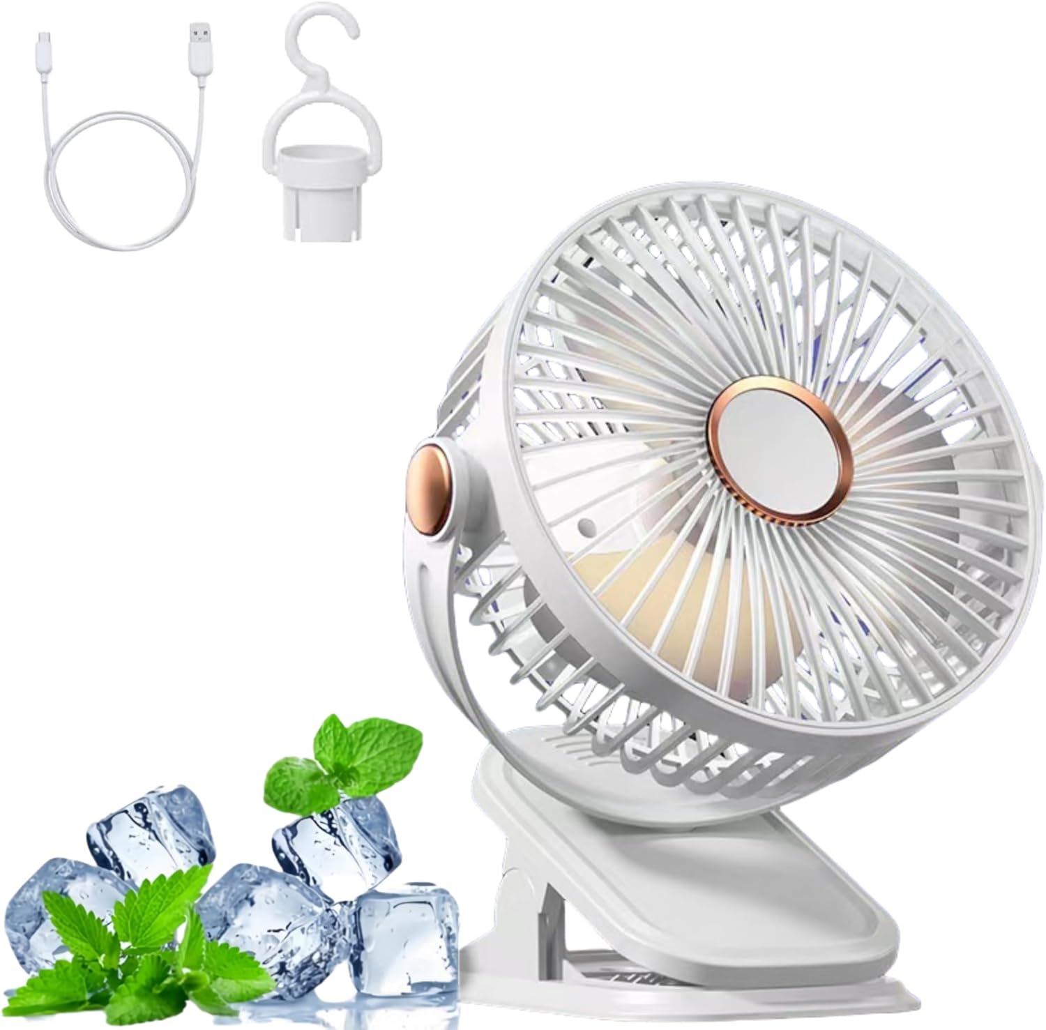 Mini ventilador USB silencioso con 5 velocidades - Rotación de 360 ...