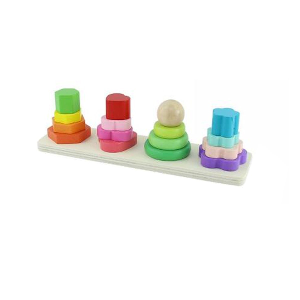 GIOCO EDUCATIVO IN LEGNO FORME GEOMETRICHE COLORATE MONTESSORI BAMBINI ...