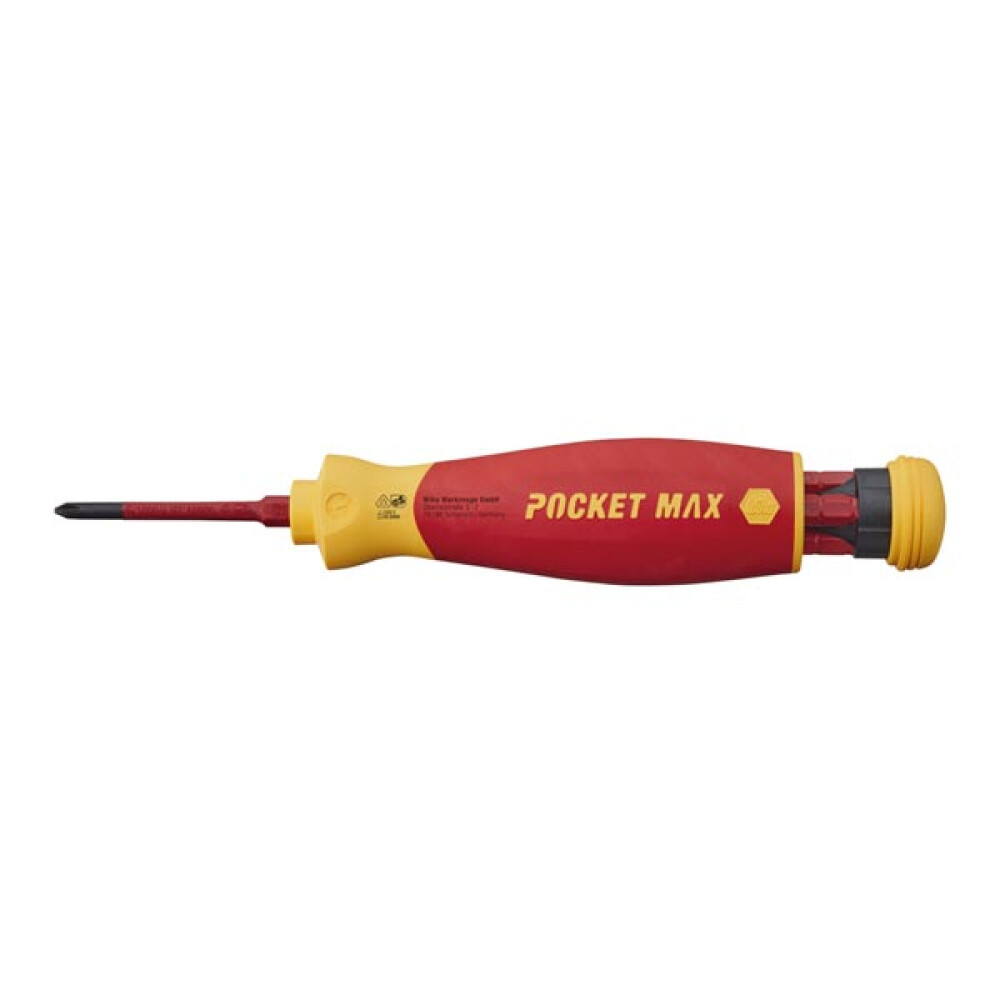 Wiha Screwdriver with bit magazine PocketMax® electricmixed with 4 slimBits VDE | Bricoman