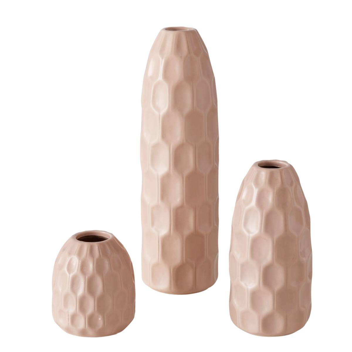 Set de vases décoratifs SIMONA, beige mat, 3 pièces, Boltze Home ...