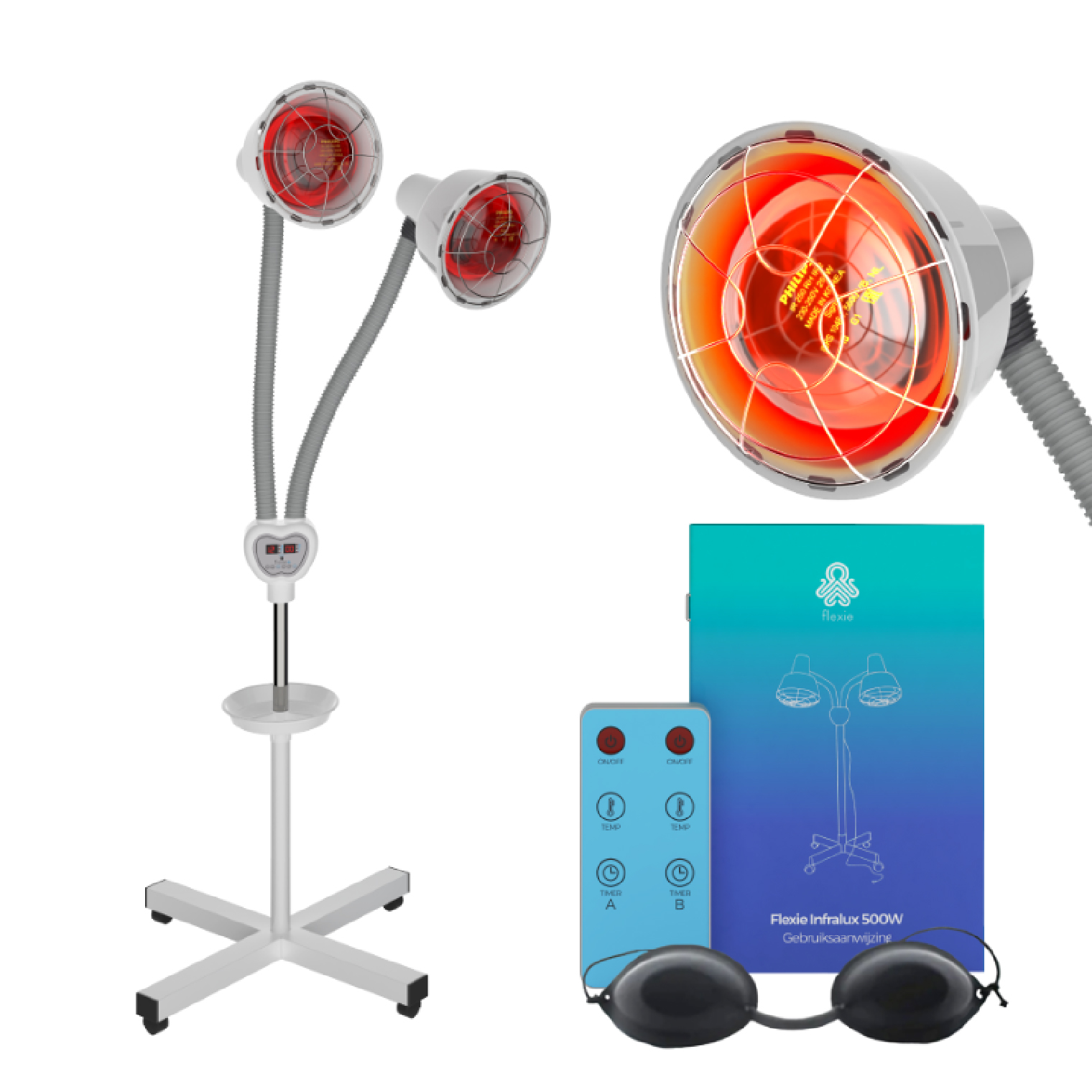 FLEXIE Infralux 550 - Lampe Luminothérapie - Lampe Infrarouge et ...