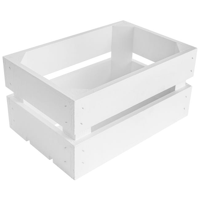 Creative Deco Caisse En Bois Blanc 30 X 20 X 15 Cm Caisse Rangement