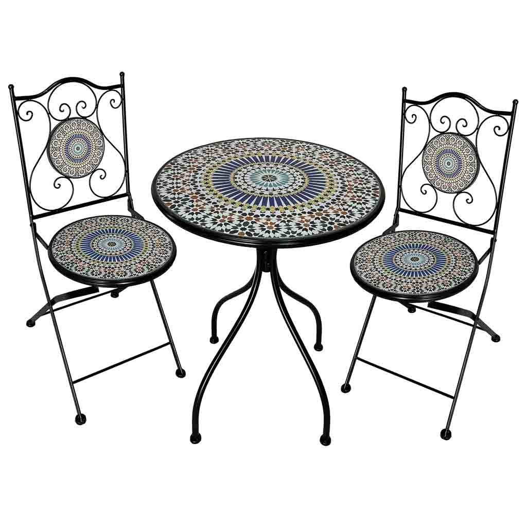 Table Fer Forge Mosaique
