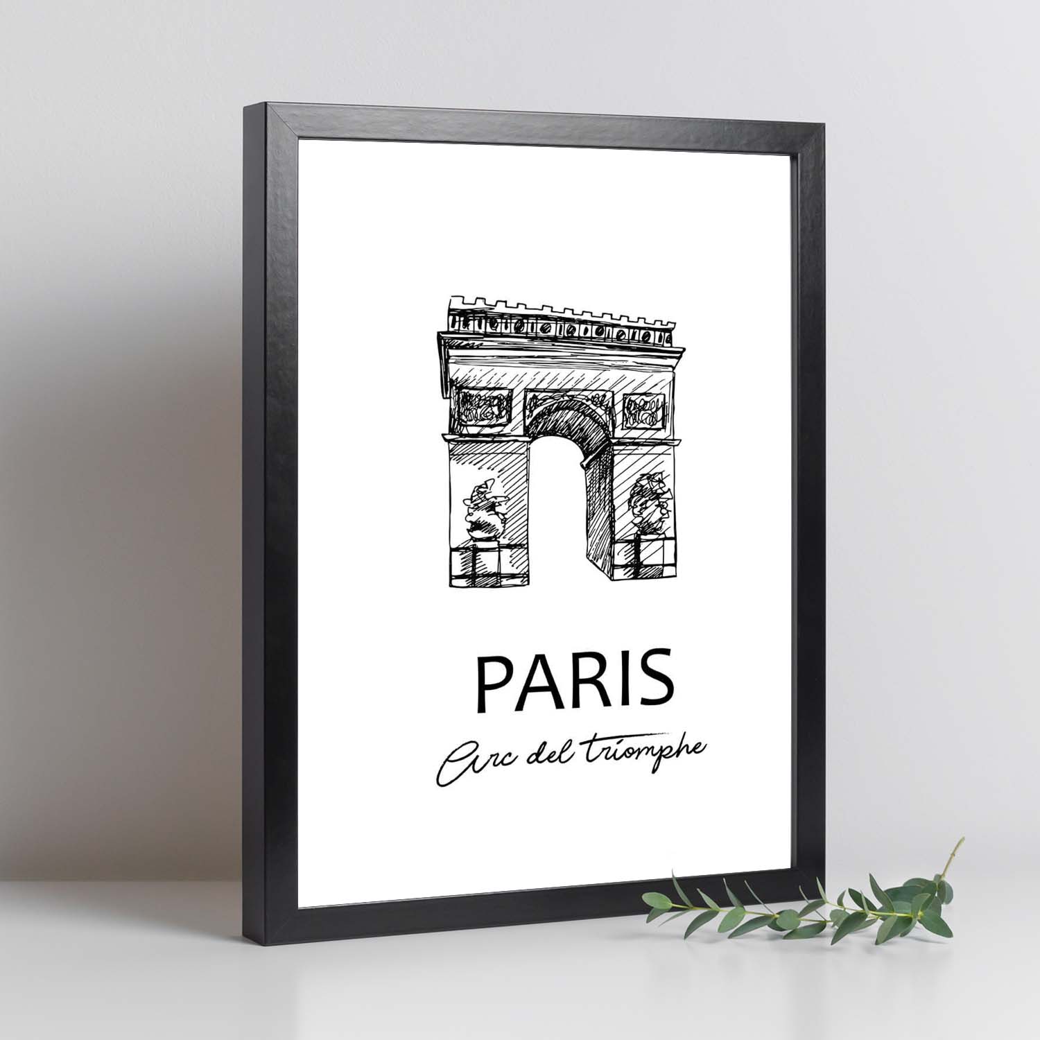 Affiche De Paris -arco De Triomphe. Plaques Avec Monuments De Villes ...