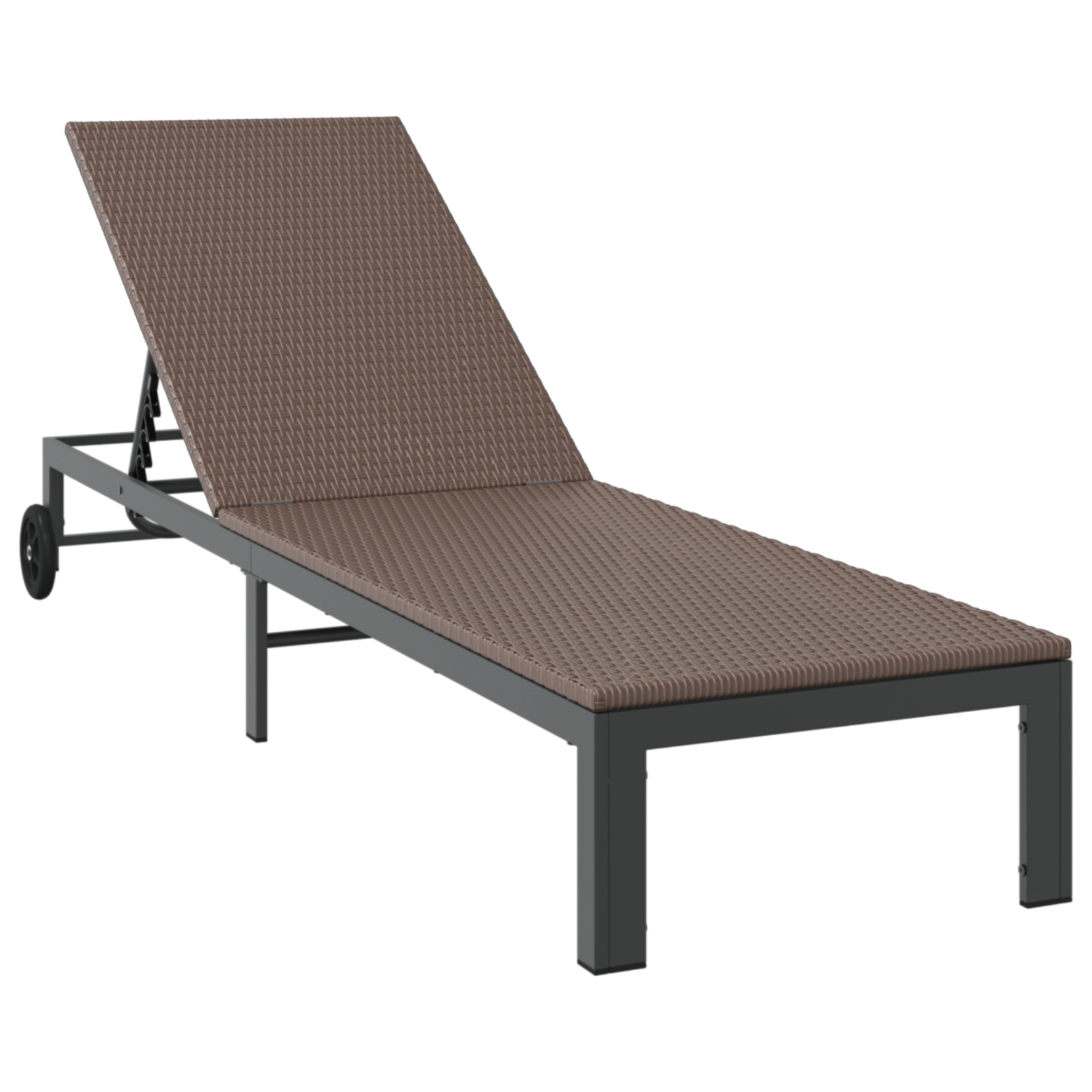 Transat | Chaise longue avec roues en poly rattan marron CFW567606 ...