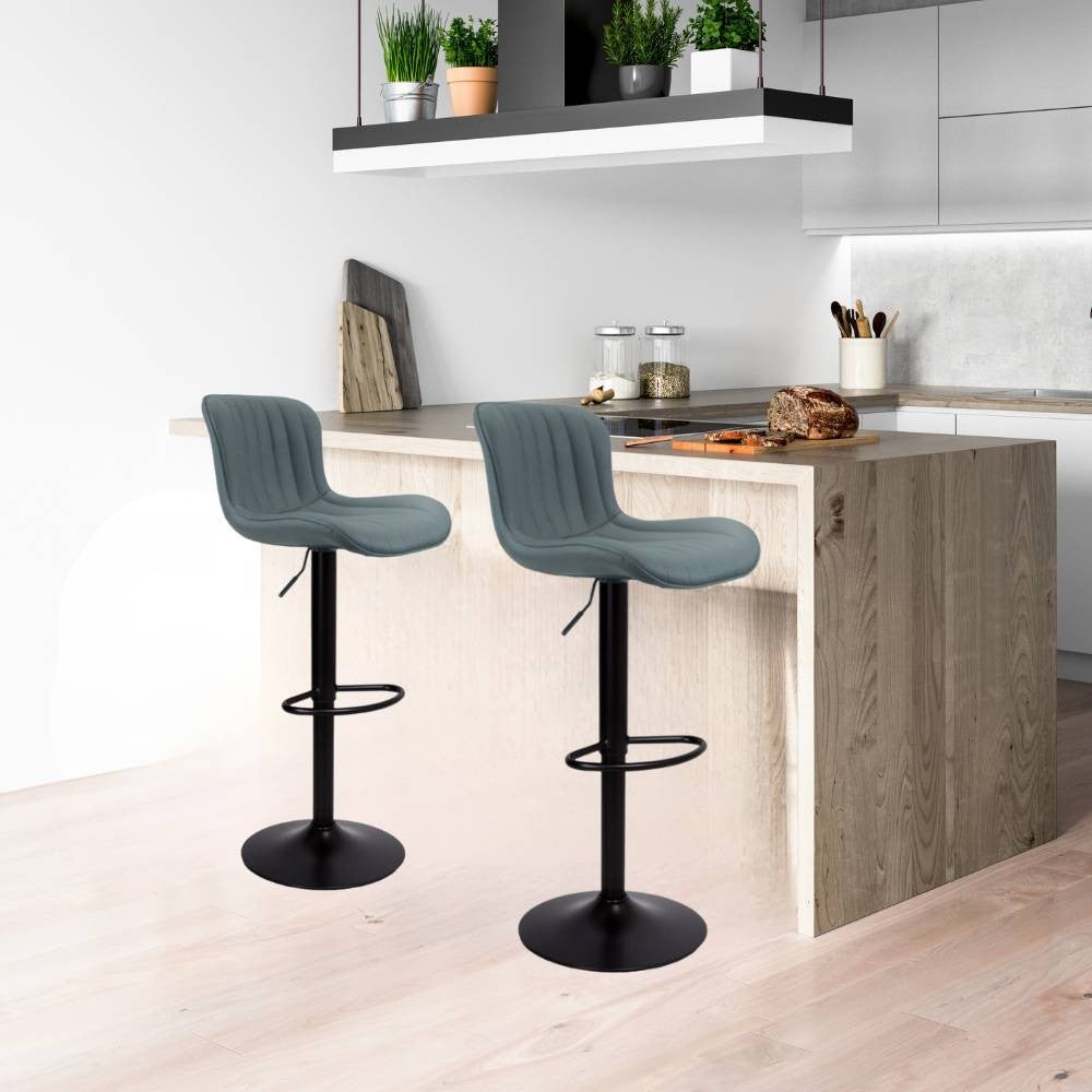 Sgabello regulable Snas gris oscuro con base negra 90/110x55x45 | Leroy ...