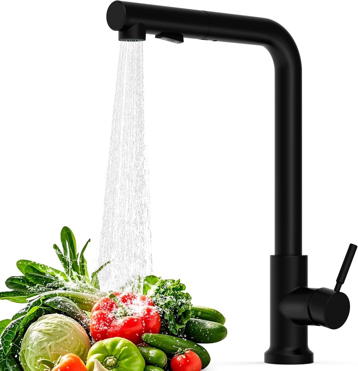 Robinet de cuisine noir avec douchette extractible, robinet de cuisine ...