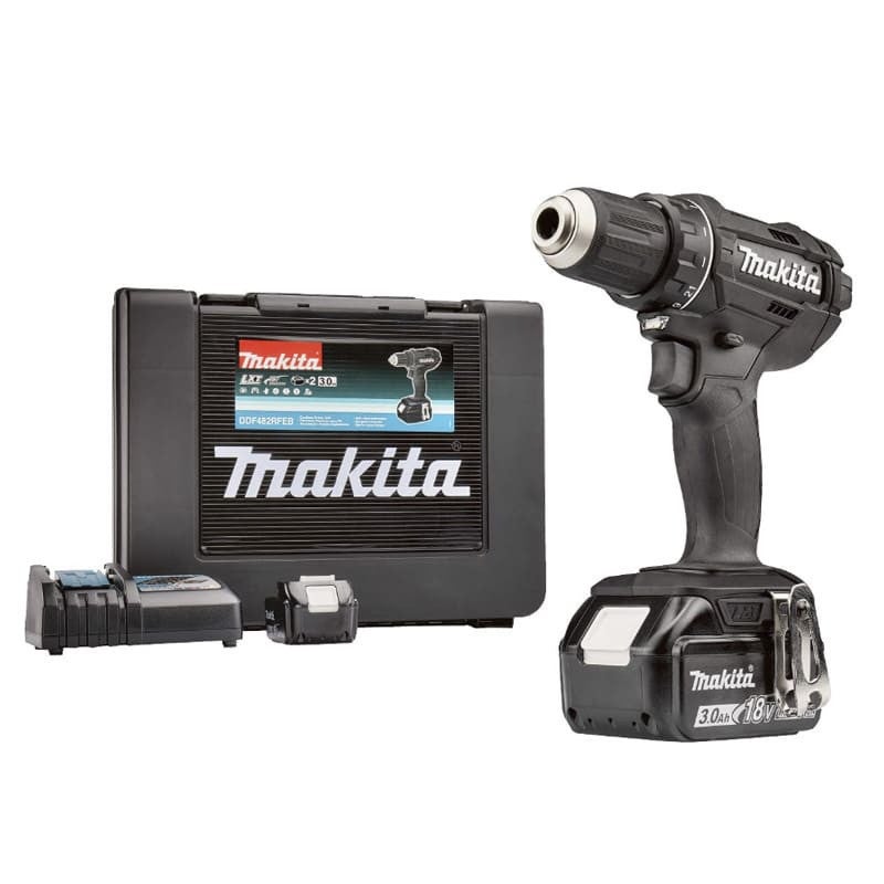 Makita - Taladro-atornillador con batería de 18V Li-Ion 3Ah 62Nm ...