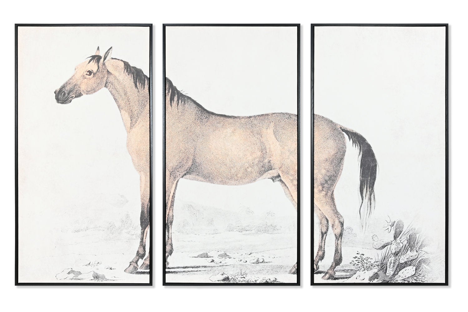 Ensemble de tableaux 3 Ps toile 180x4x120 cheval encadré | Leroy Merlin