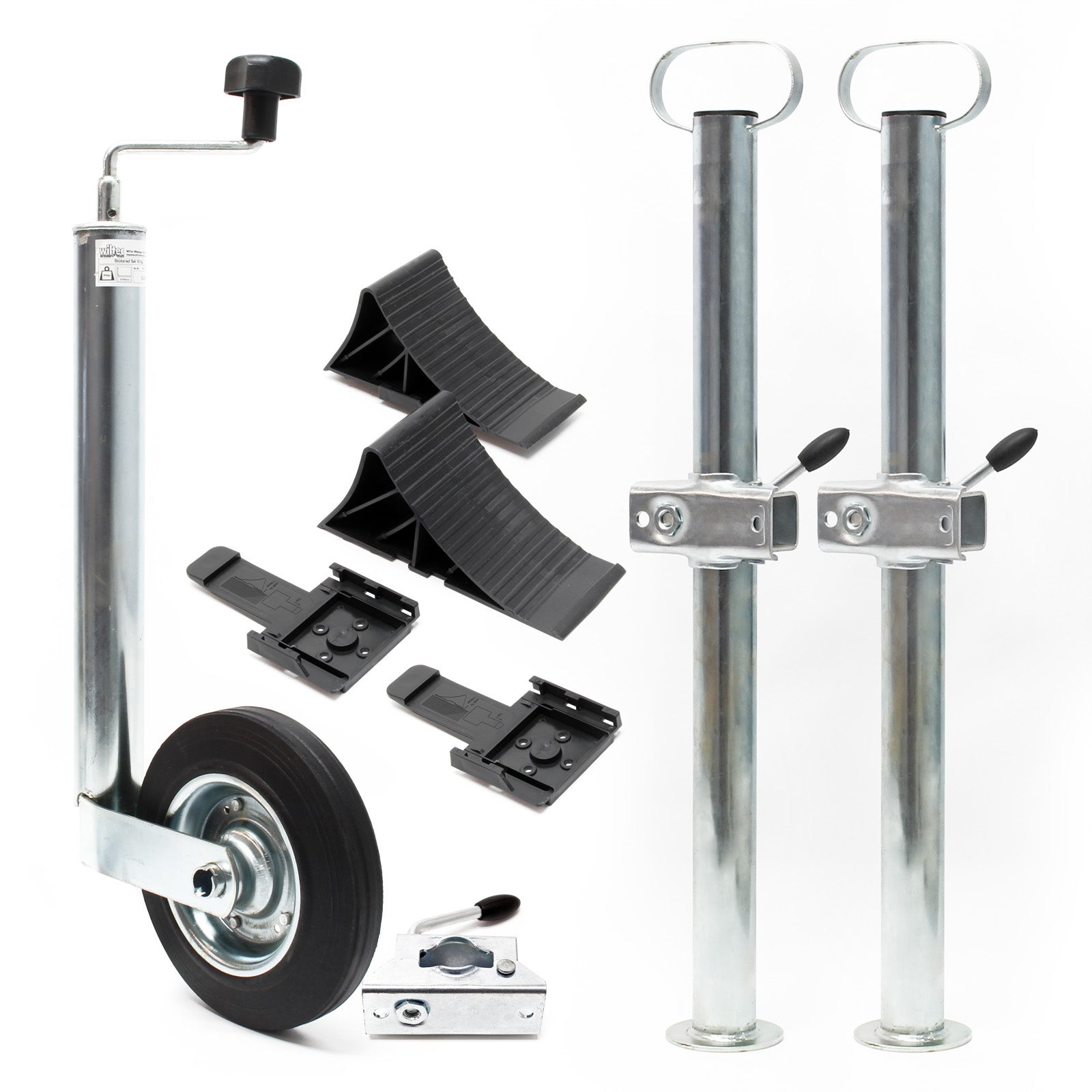 Wiltec Kit Béquille de remorque avec 10 pièces – Roue Jockey, Support ...