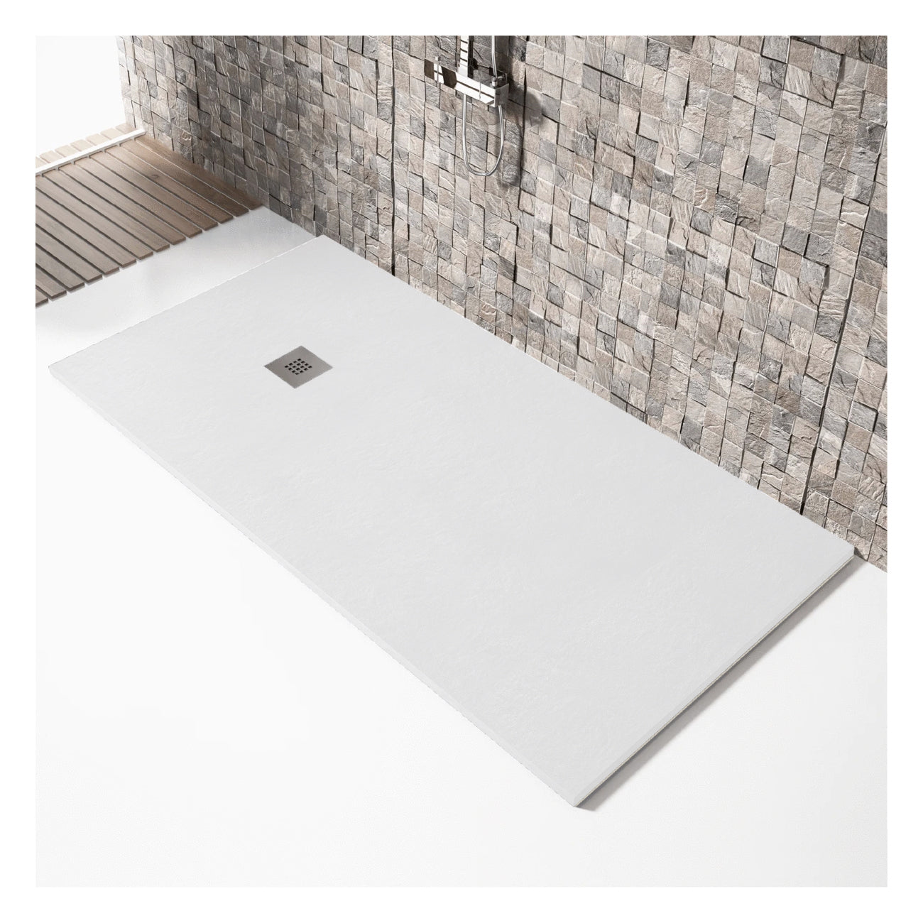 Receveur de douche 80x140cm extra plat MADISON en résine surface ...
