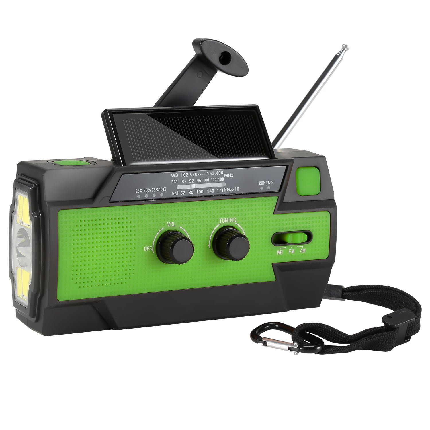 Radio con manivela, 4000 mAh, energía solar, radio con manivela de ...