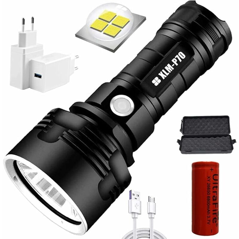 Lampe Torche LED Ultra puissante XML-T6 Lampe Torche Militaire 5 Modes ...