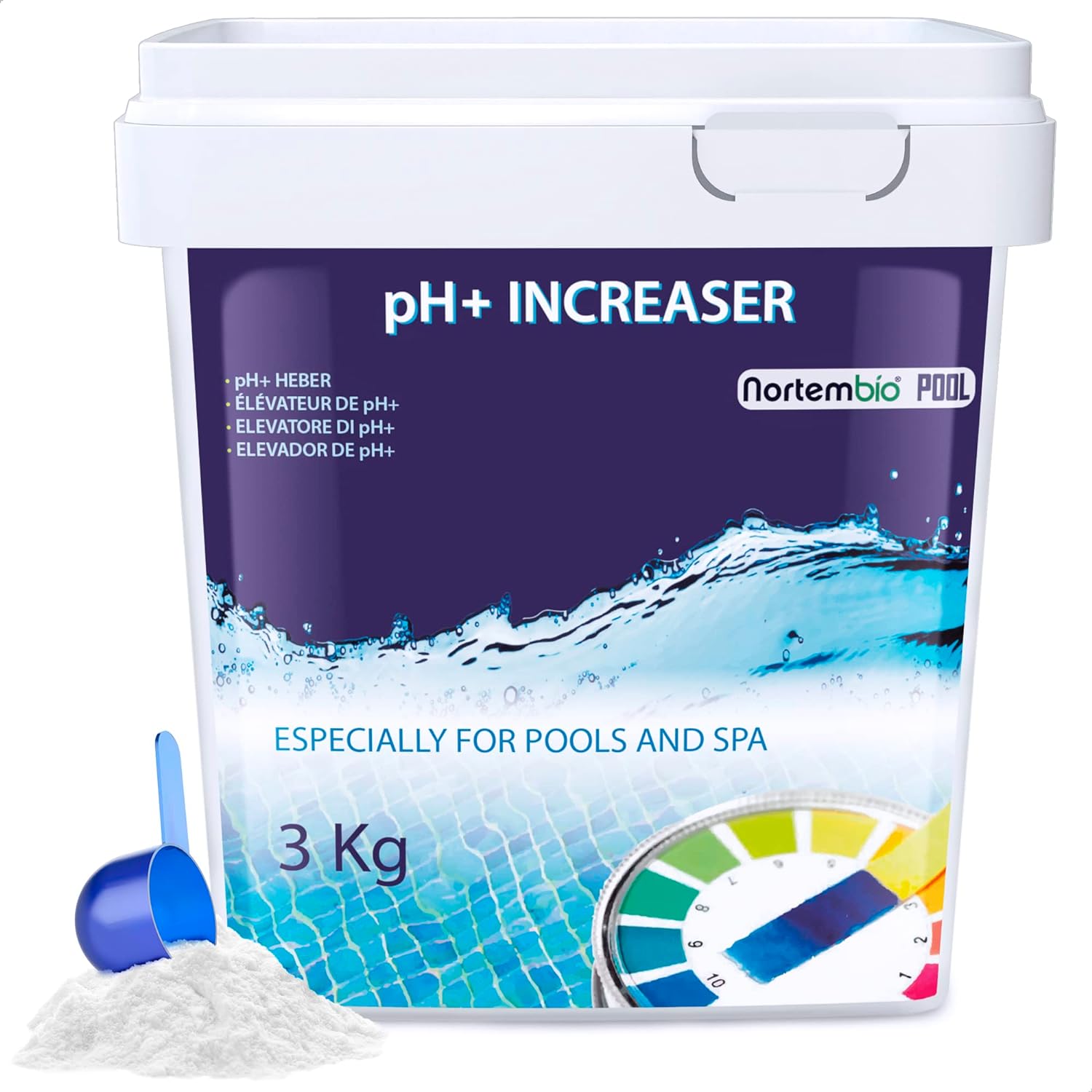 Nortembio Pool pH+ Plus Booster 3kg pour piscines et spas en poudre ...