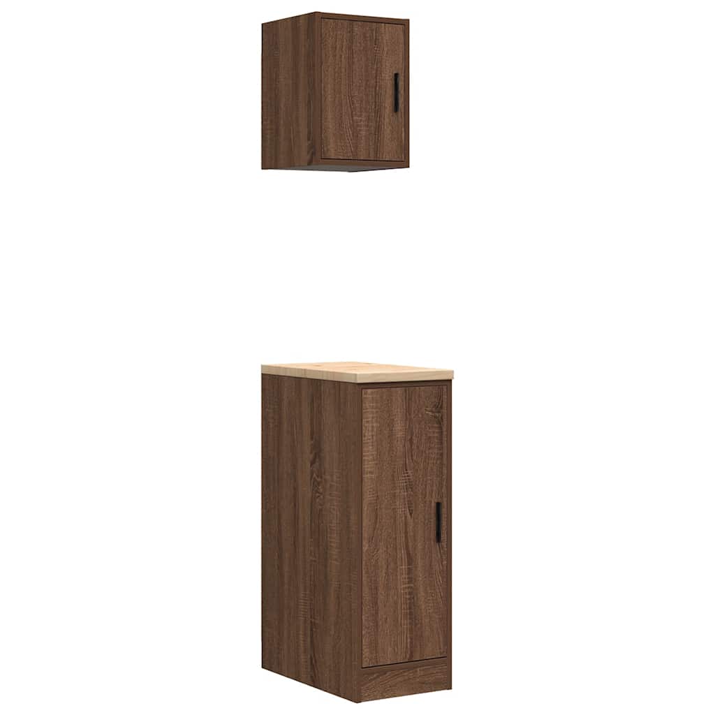 Meuble de rangement | Armoires de garage 2 pcs chêne marron bois d ...