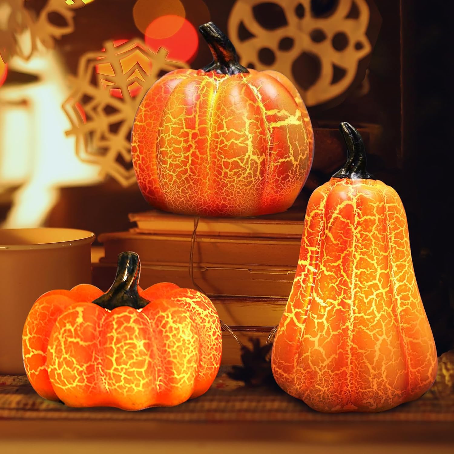 3 Guirlandes Citrouille Halloween Lumineuse, Decorations de Citrouille ...