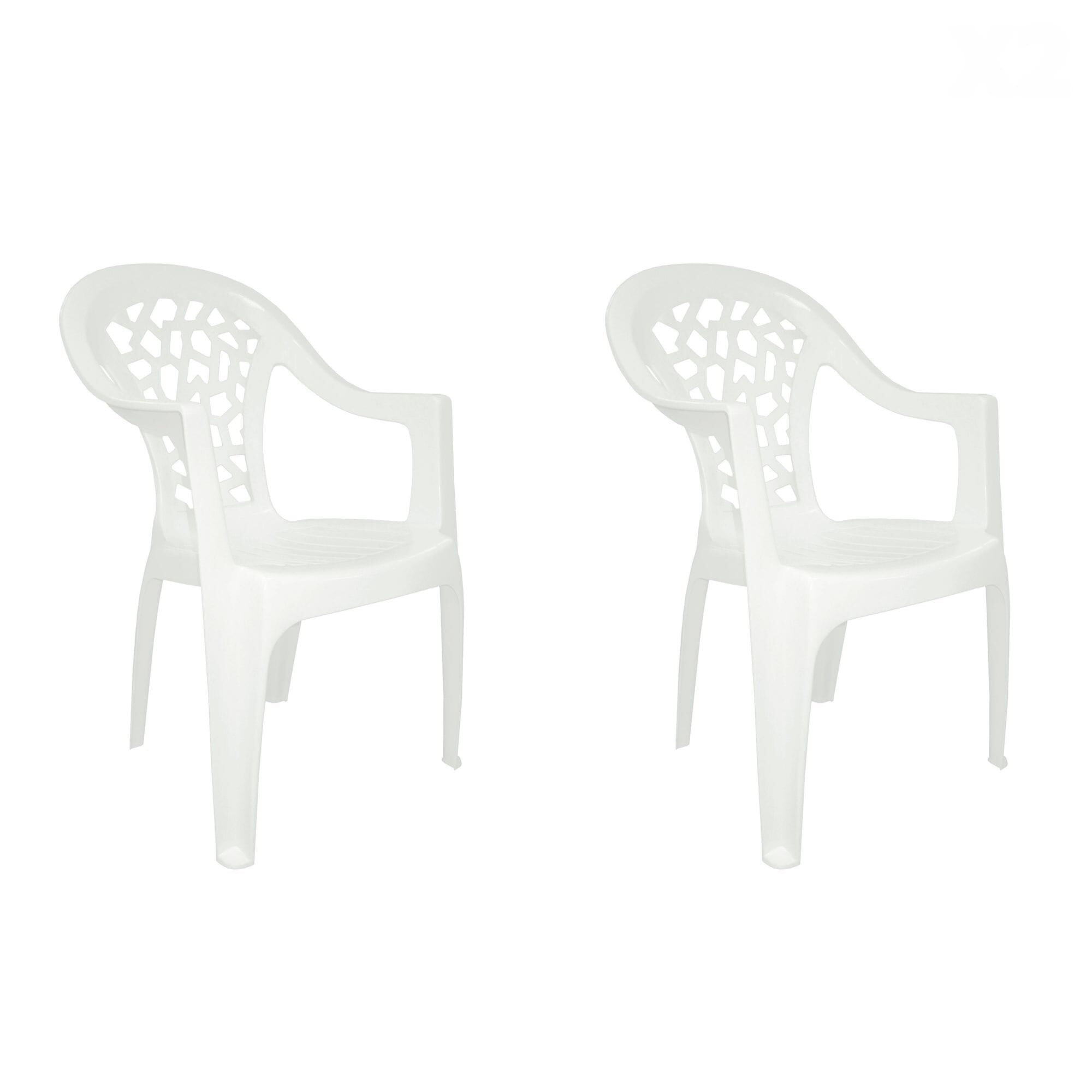 Garbar INCA Set 2 Silla Con Brazos Interior, Exterior Blanco | Leroy Merlin