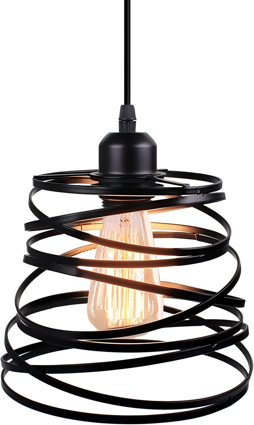Créatif Lustre Plafonnier de Design à Spirale en Cascade Métal Vintage ...