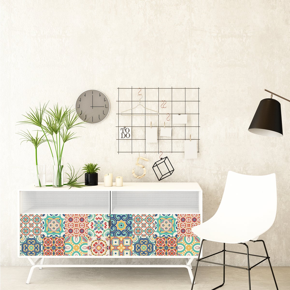30 vinilos baldosa de cemento muebles célistino - adhesivo de pared ...