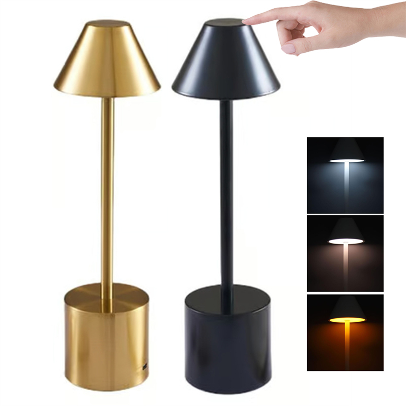 2 lampes de table tactiles LED, rechargeables USB, tactiles, 3 couleurs ...