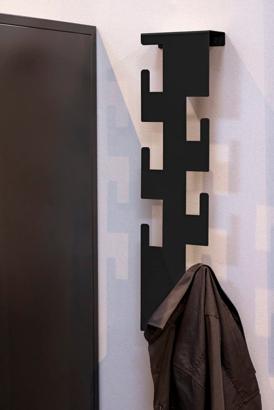 Patère Murale Design "6 Crochets" 60cm Noir | Leroy Merlin