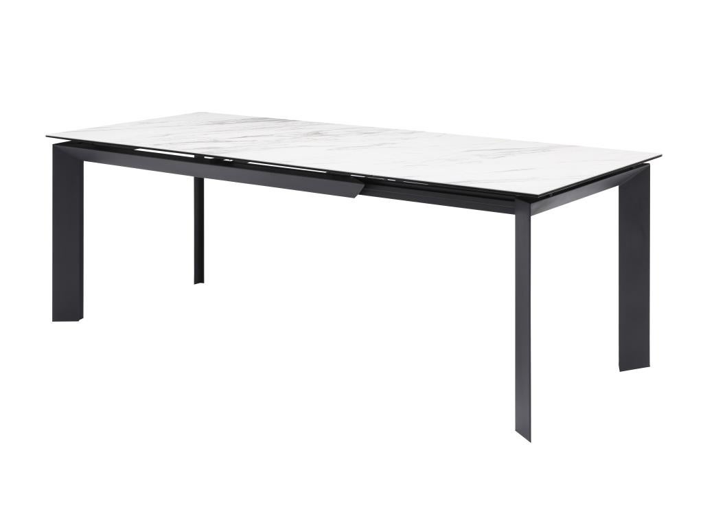 Table à manger extensible 6 à 8 personnes en céramique et métal - Effet ...