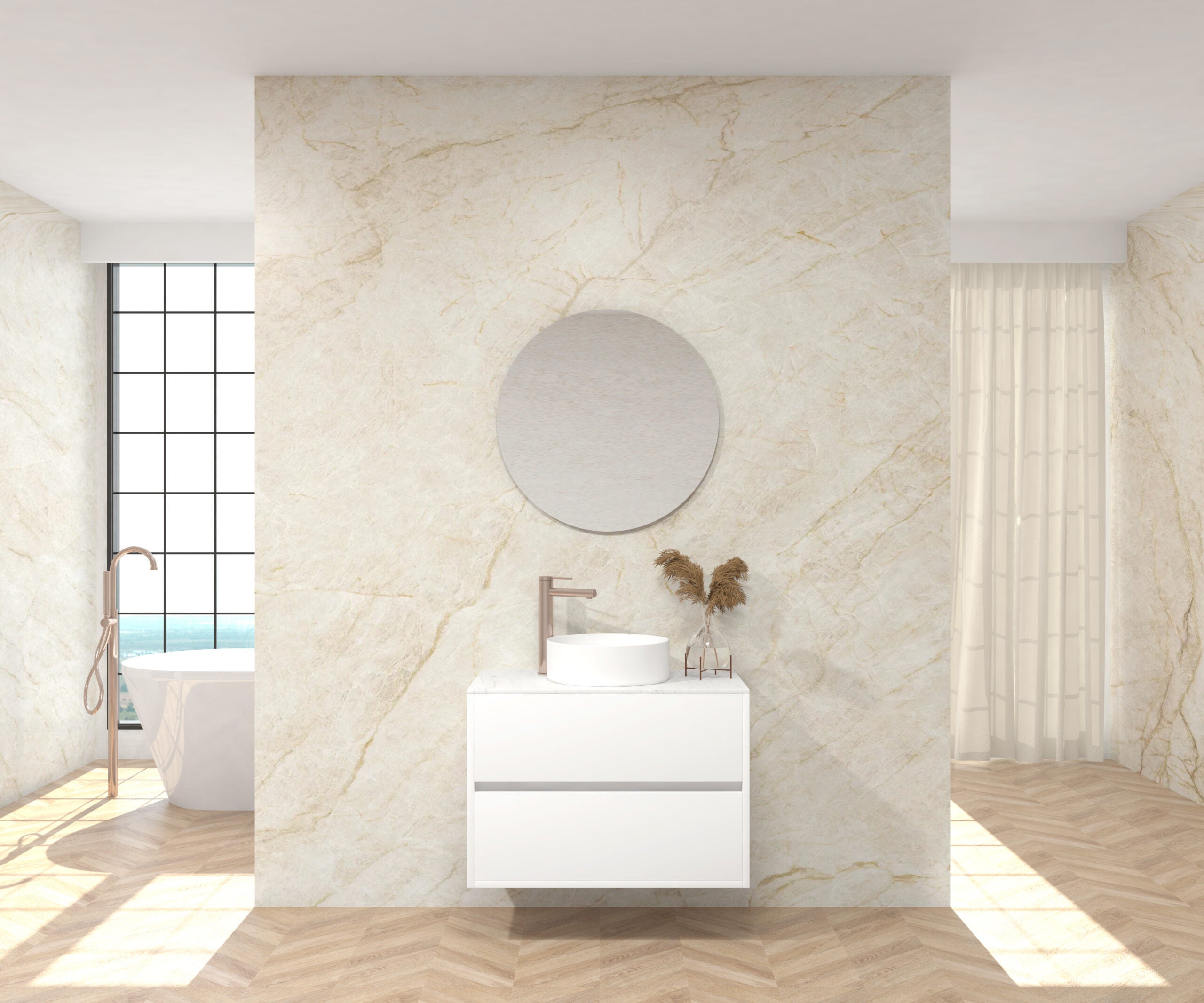Pack mueble de baño Avantarea SASSIÉRE blanco mate 80 cm + encimera ...