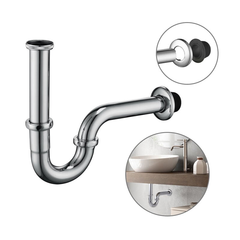 Siphon de Lavabo en Acier Inox Chromé Siphon Tube pour Lavabo Anti ...