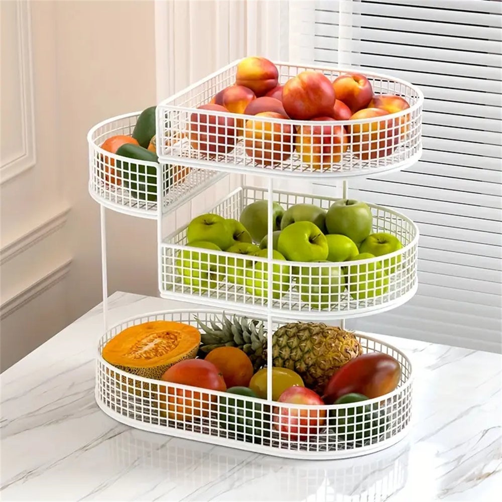 Plateau à fruits métallique trois niveaux support de rangement pour ...