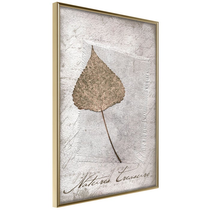 Affiche Murale Encadrée "Dried Leaf" 21 x 30 cm Or | Leroy Merlin