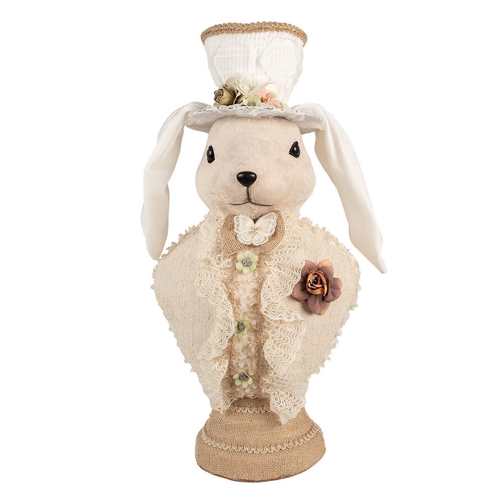 Clayre & Eef Image de décoration Lapin 24x17x50 cm Beige | Leroy Merlin
