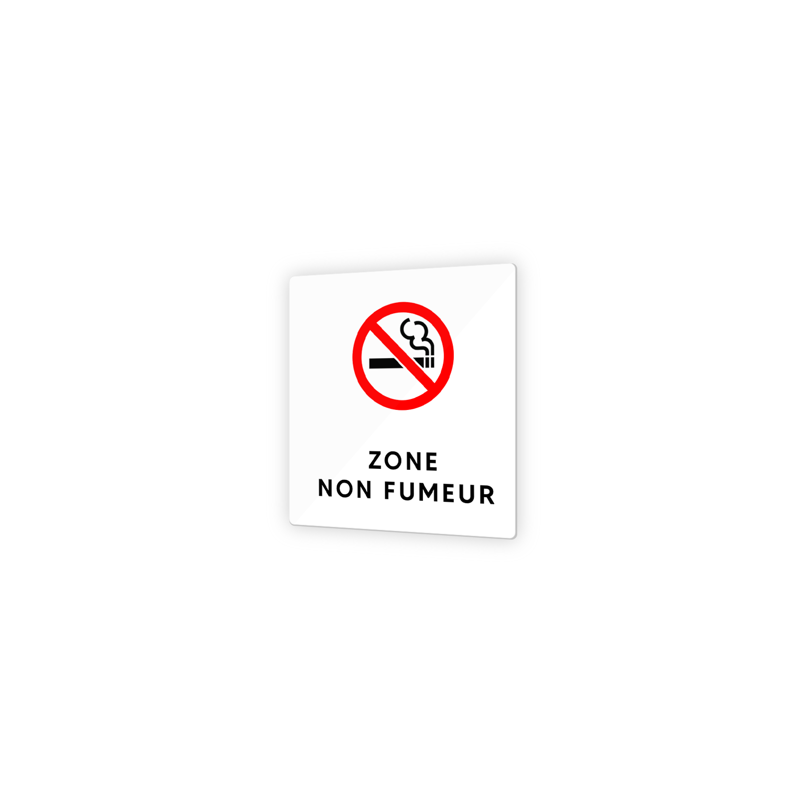 Pictogramme Zone Non Fumeur - Panneau signalétique PMMA - Picto Noir ...