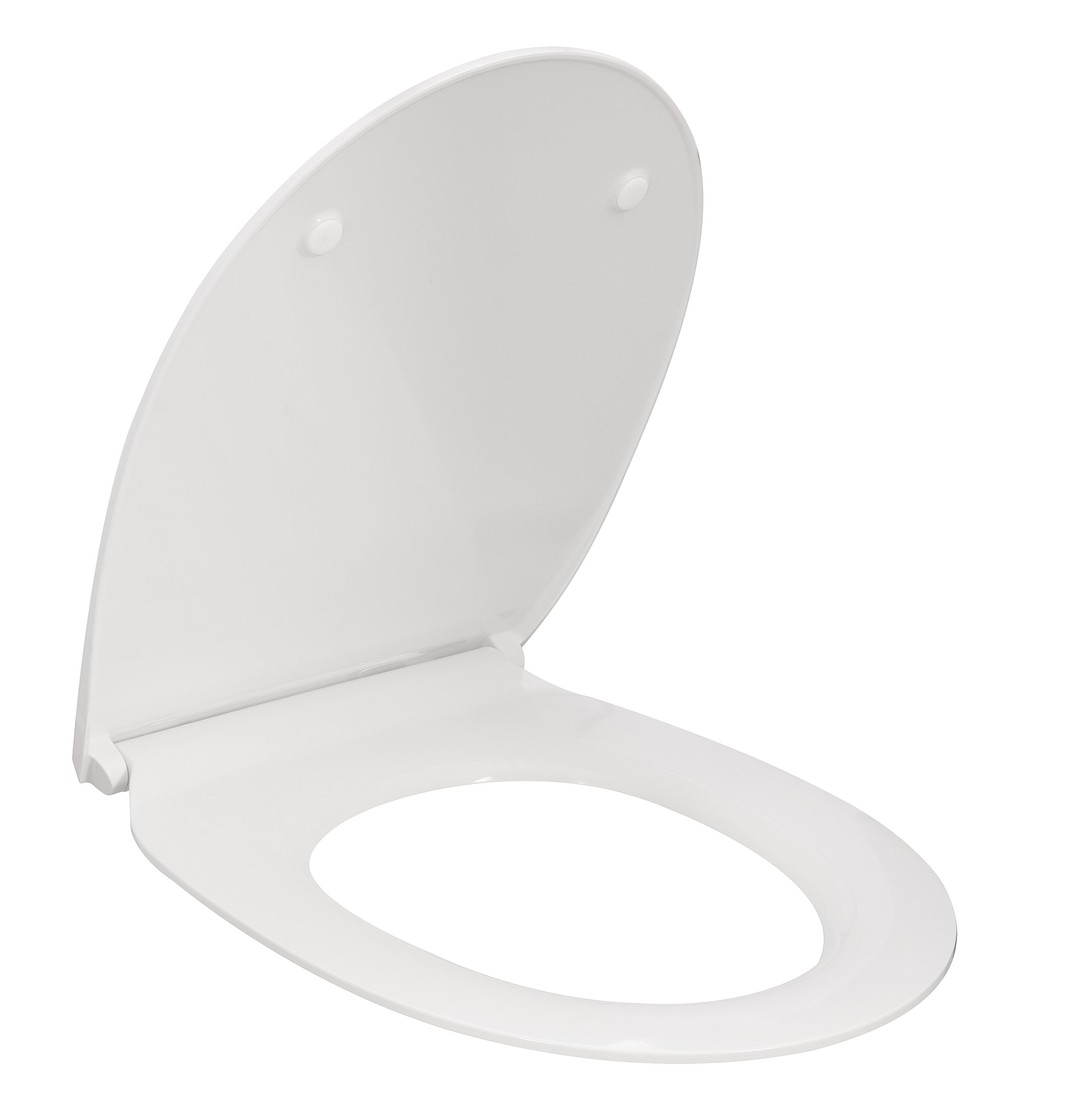 Calmwaters Siège de WC plat en blanc, abaissement automatique, Slim ...