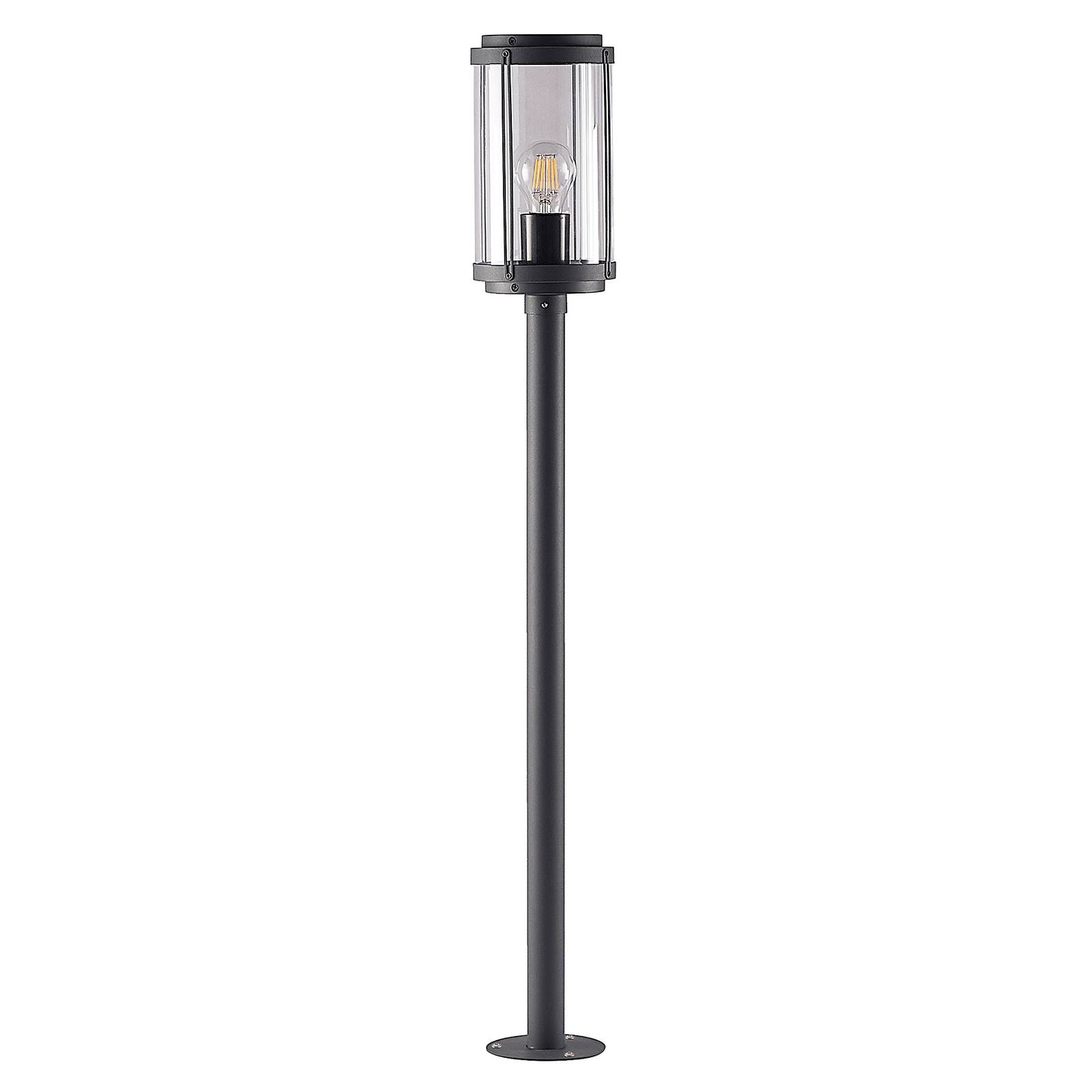 Lindby Ojali borne lumineuse, ronde, gris foncé, Borne lumineuse, borne ...