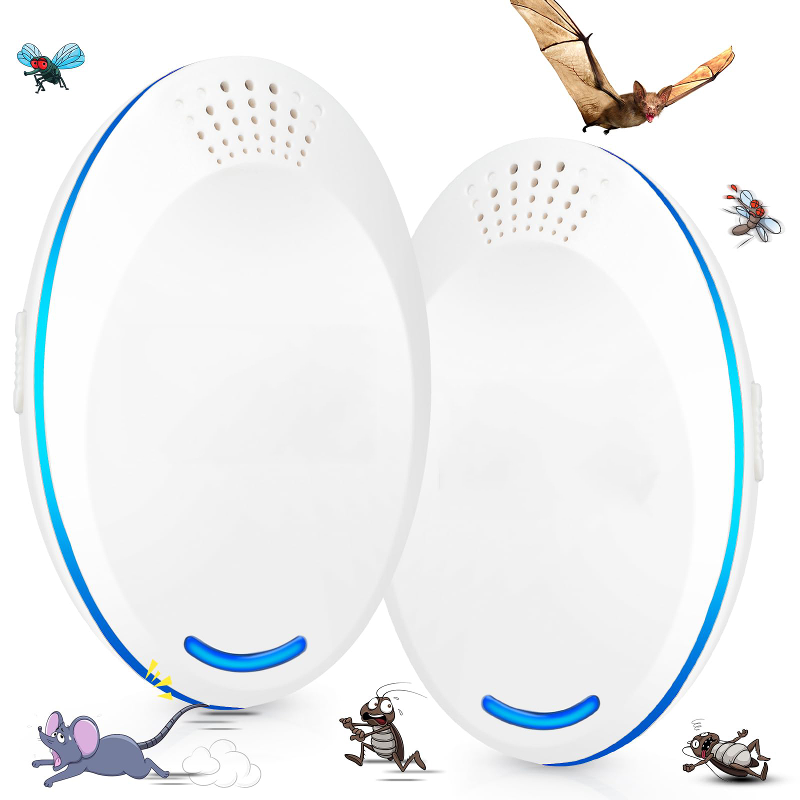 Répulsif antiparasitaire à ultrasons (paquet de 2) à brancher, puces ...