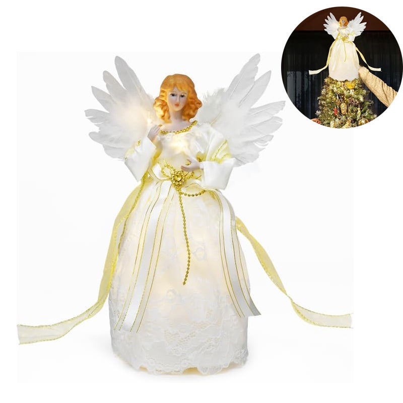 Magnífico ángel para la punta del árbol, Decoración navideña para ...