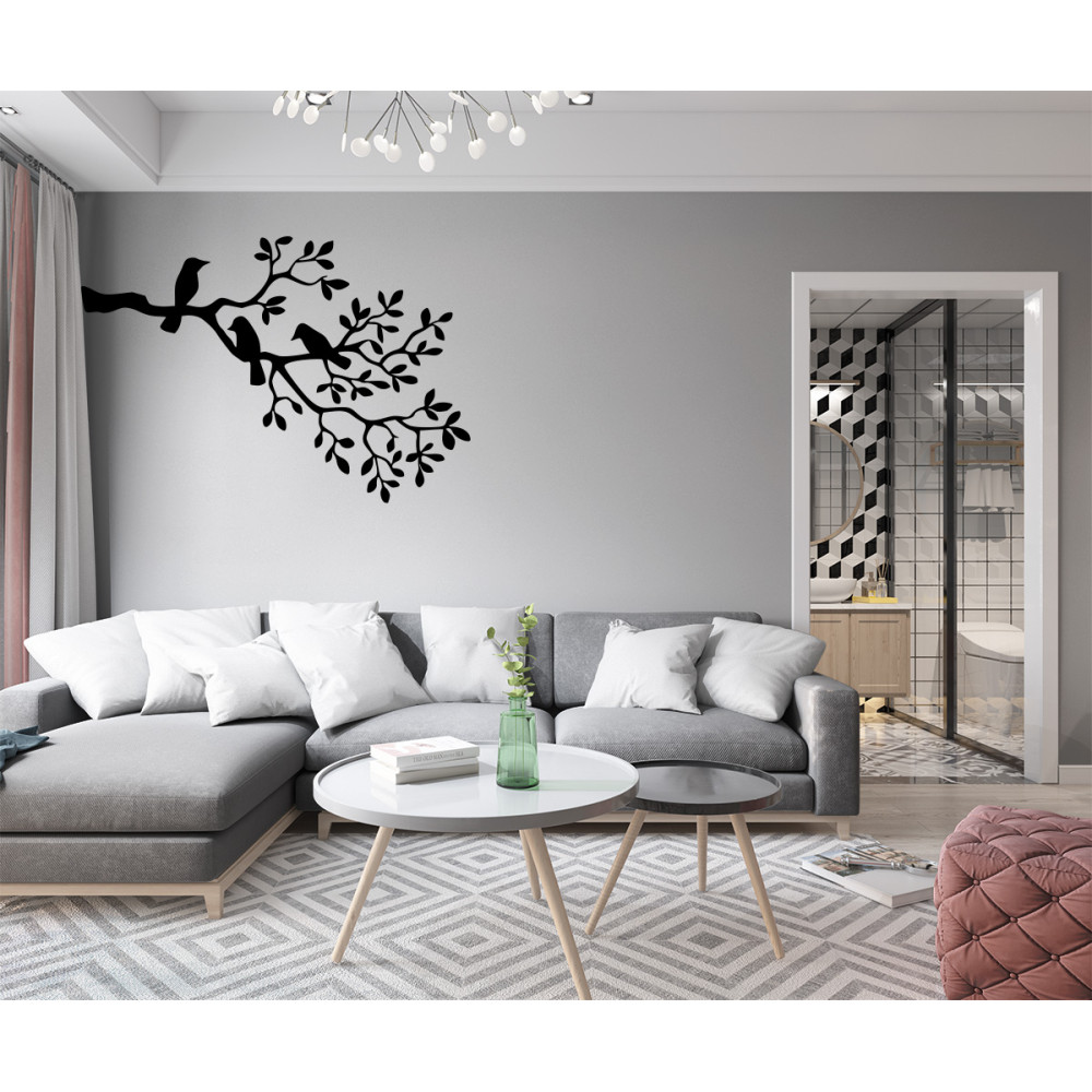 TWIG - Sticker mural en vinyle 55x115 cm - couleur NOIR | Leroy Merlin
