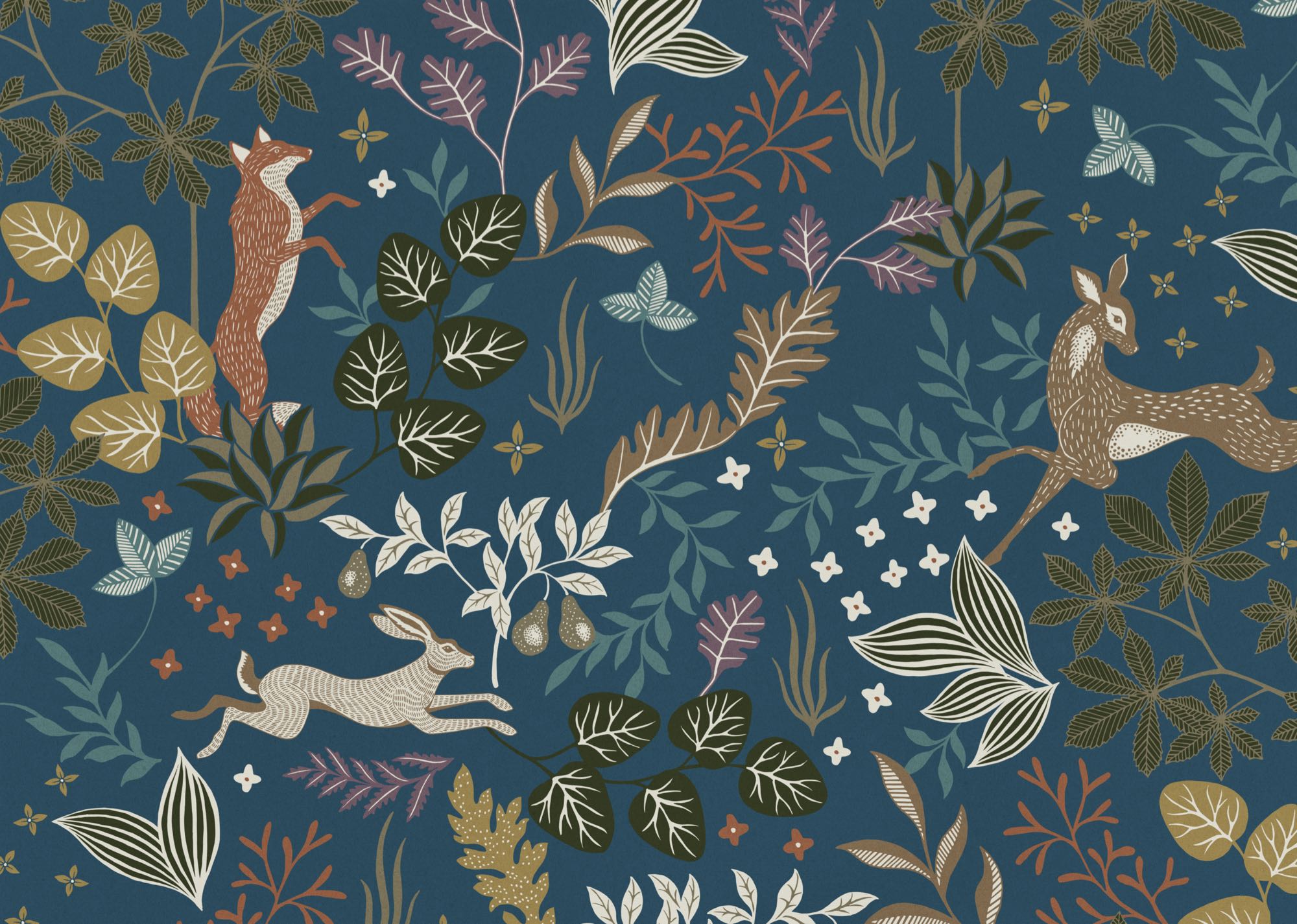 Fotomural animales del bosque azul oscuro - 250 x 350 cm - Komar ...