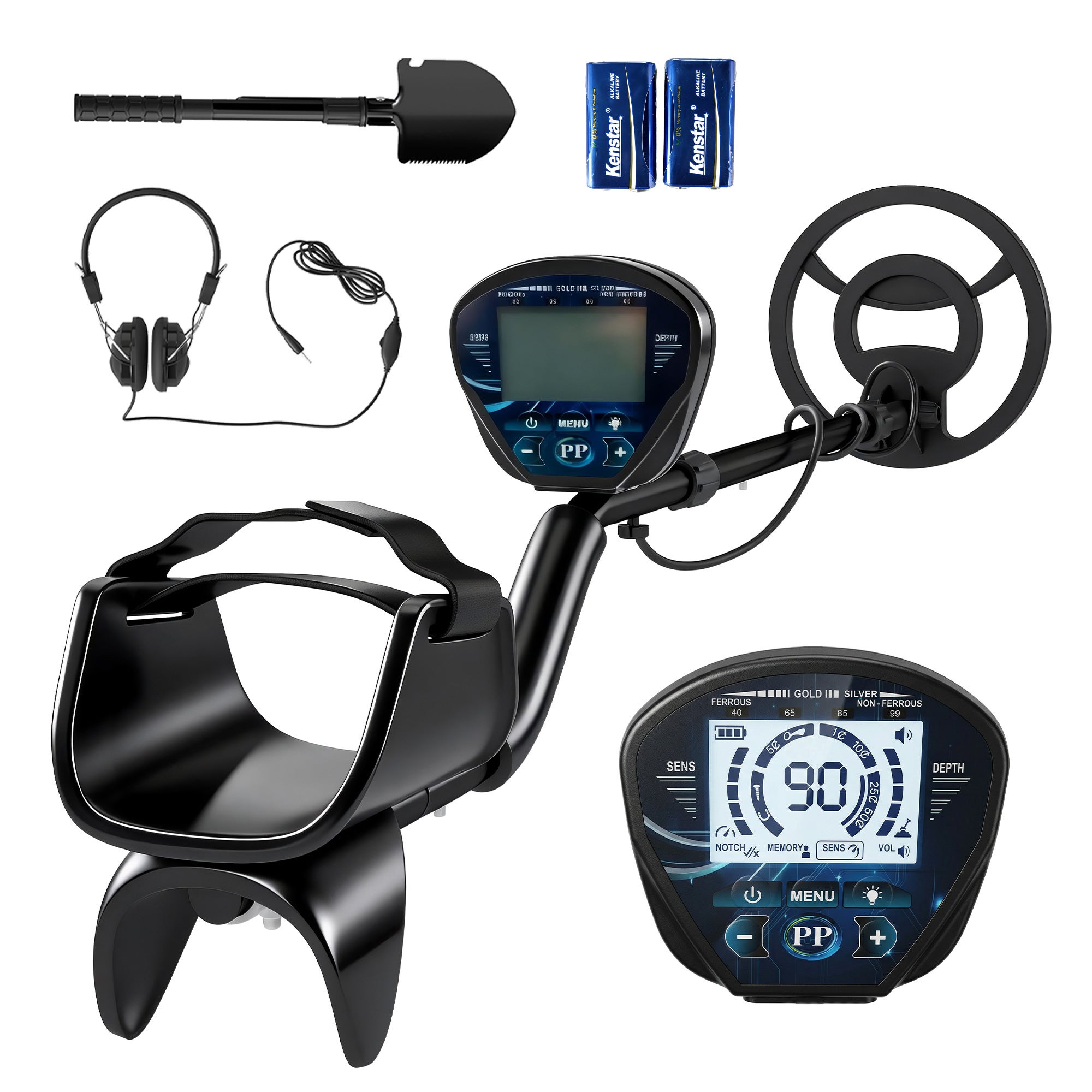 Détecteur de métaux étanche IP68 avec 3 modes, casque audio, pelle ...