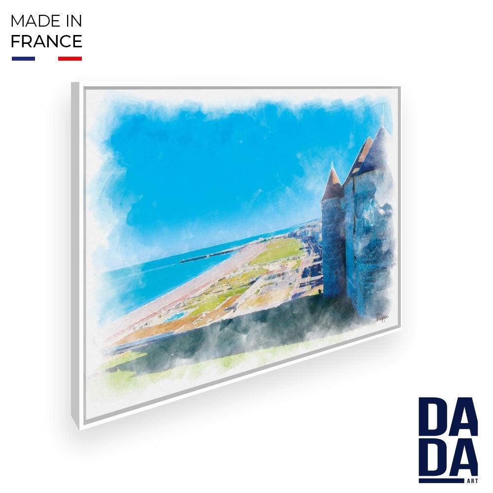 Tableau Vue de Dieppe / 45x60cm / Cadre Blanc / Fabriqué en France ...