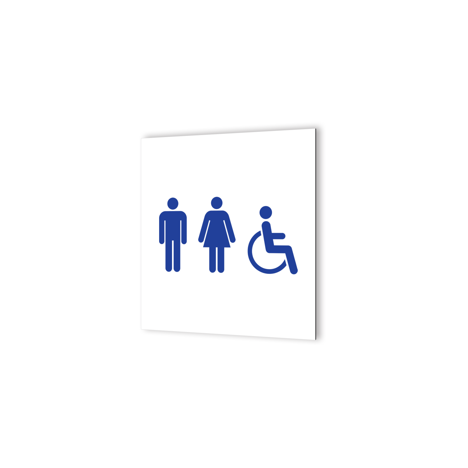 Pictogramme WC Toilettes Trio - Plaque Dibond Blanc - Pictogrammes ...