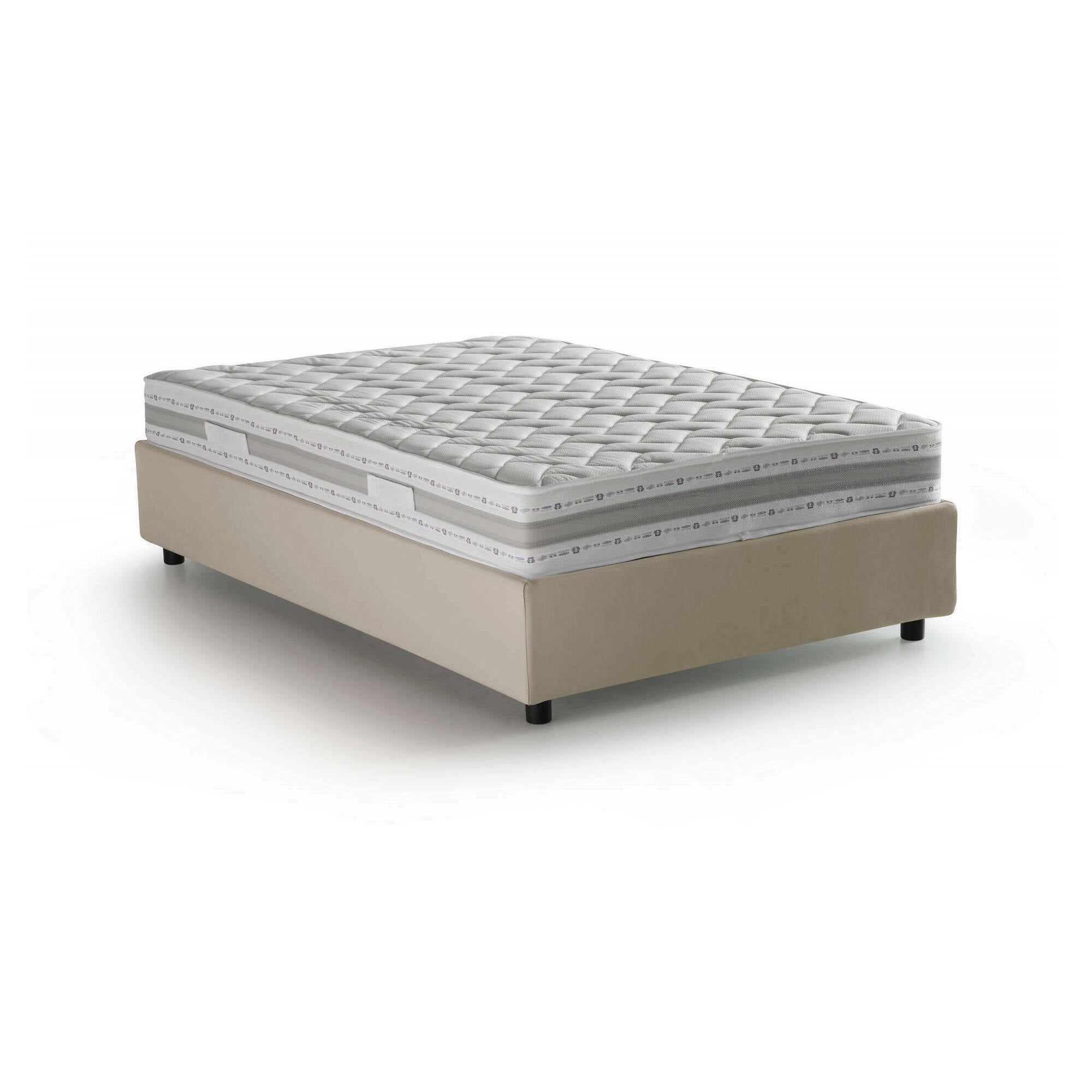 Lit double Aftis, Lit coffre avec revêtement en tissu, 100% Made in ...