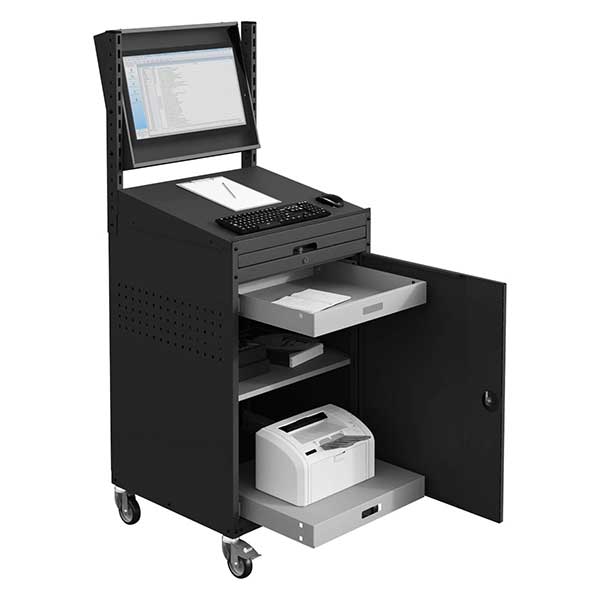 Armoire informatique fixe - Bleu industriel - Box écran 24 pouces ...