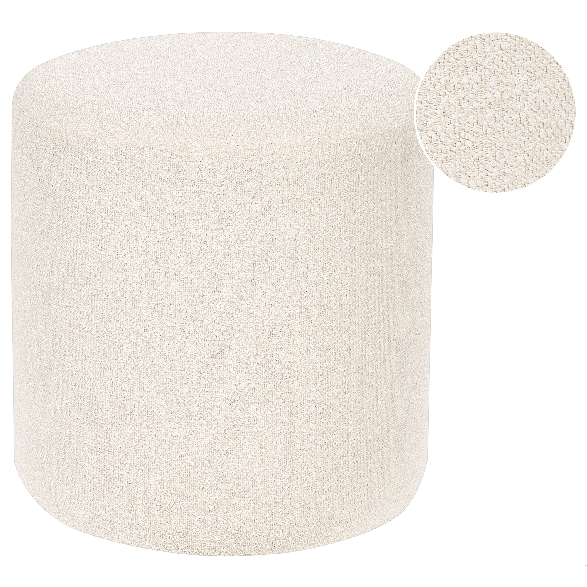 Pouf bouclé bianco ⌀ 39 cm MOAB | Leroy Merlin