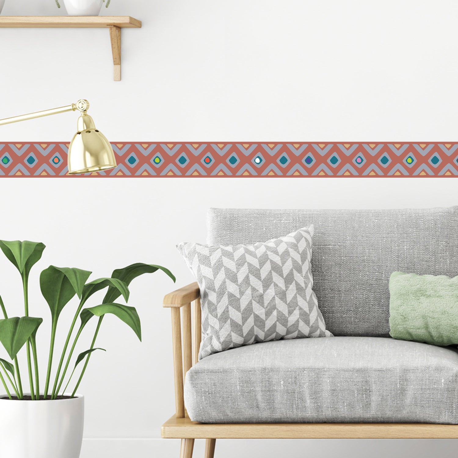 Frise décorative adhésive, frise formes abstraites artistique ...